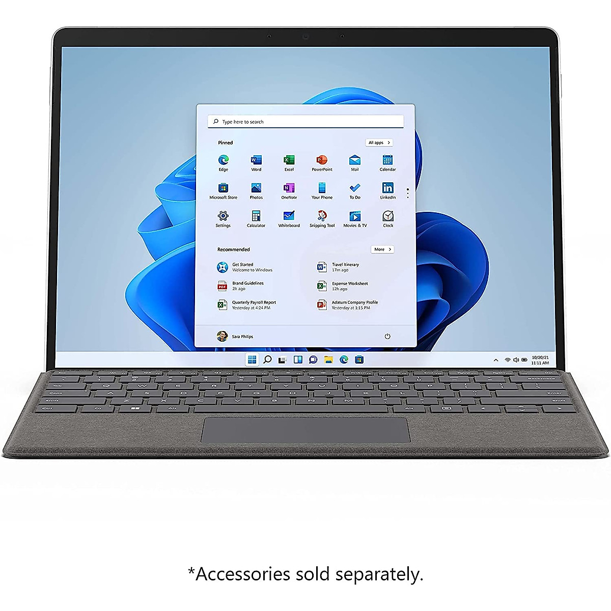 Microsoft Surface Pro 8 Tablet, LTE, Intel i5-1145G7, 16GB RAM, 256GB SSD, Intel UHD Graphics, 13" Touchscreen Display, Windows 11 Pro Laptop Computer, Platinum, EIP-00001 (Renewed)