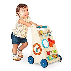 B. – Wooden Activity Walker – 7 Educational Activities – Learning & Walking Toy for Toddlers – Stand, Push, Walk – 1 Year + – Little Learning Steps