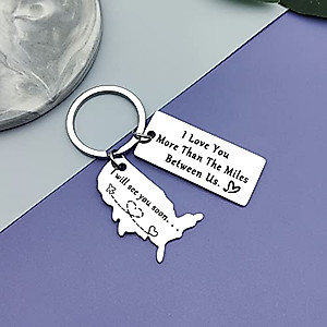 Anniversary Keychain Gift for Husband from Wife Long Distance Relationship Gift for Couple Keychain for Women Men Valentines Day Going Away Gift for Wife Husband Birthday Jewelry Gift for Girlfriend