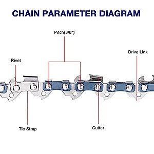 4 Pack 18 Inch Chainsaw Chain 3/8" LP Pitch .050'' Gauge 62 Drive Links Fits Husqvarna, Echo, Poulan, Craftsman and more