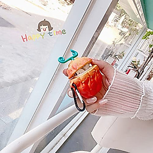 for Airpods pro Case, 3D Anime Cartoon Fashion Design, Cute Funny Cool Soft Silicone, Very Suitable for Men, Women, Old People, Children with Safe and Convenient Keychain (Orange Fruit pro)