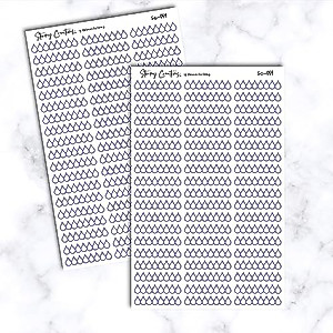 Water Tracker Stickers, 2 sheets, 114 Stickers, 1.5" wide sticker, Health & Wellness Planner