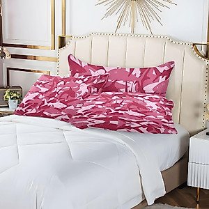 Sharks Camo Pink Pillowcase for Hair and Skin Body Pillow Cover Bed Pillow King Size 20"X 40" Super Soft Pillow Case with Zipper for Pillow