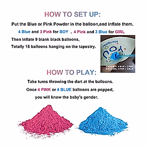 Baby Gender Reveal Dart Board Game,Gender Reveal Balloon for Girl or Boy,Pink and Blue Powder for He or She Party,Gender Reveal Party decoration kit