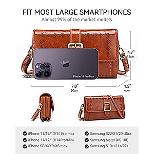 SIIHENRRY Small Crossbody Shoulder Bag for Women Multi Card Case Genuine Leather Cellphone Purse Passport Wallet