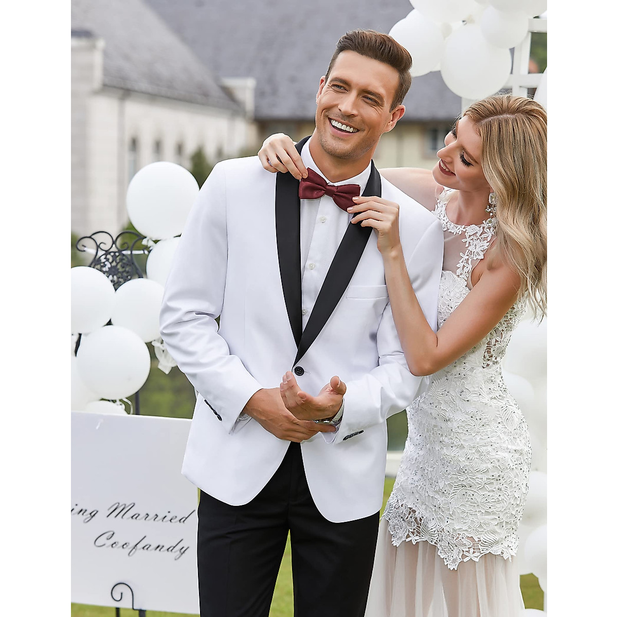 COOFANDY Men's Tuxedo Jacket Wedding Blazer One Button Dress Suit for Dinner Prom Party