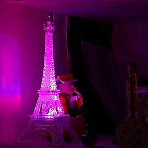 Colorful Eiffel Tower Lighting Desk Bedroom Decoration LED Lamp (7.6 Inch)