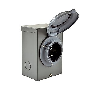 Conntek 80SS2-GYBX 50 Amps 125/250 Volts Power Inlet Box, For Generators Up to 12,500 Watts, Grey Cap