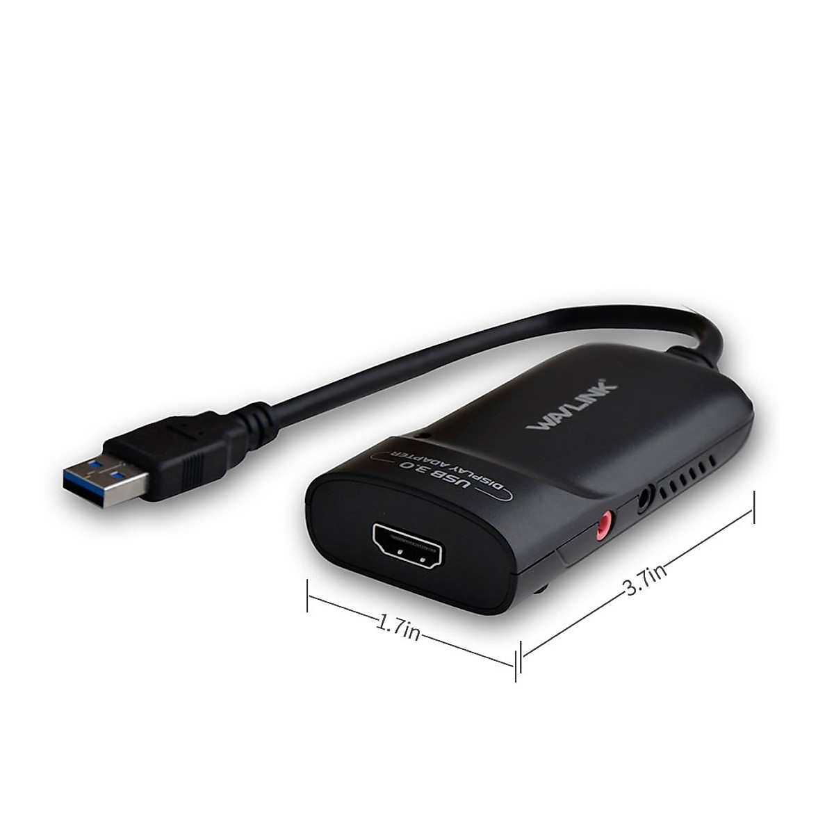 WAVLINK USB 3.0 to HDMI VGA Adapter, USB to VGA HDMI Adapter with Audio Port for Multiple Monitors, Support Windows 11,10, 8.1, 7, XP, and Mac