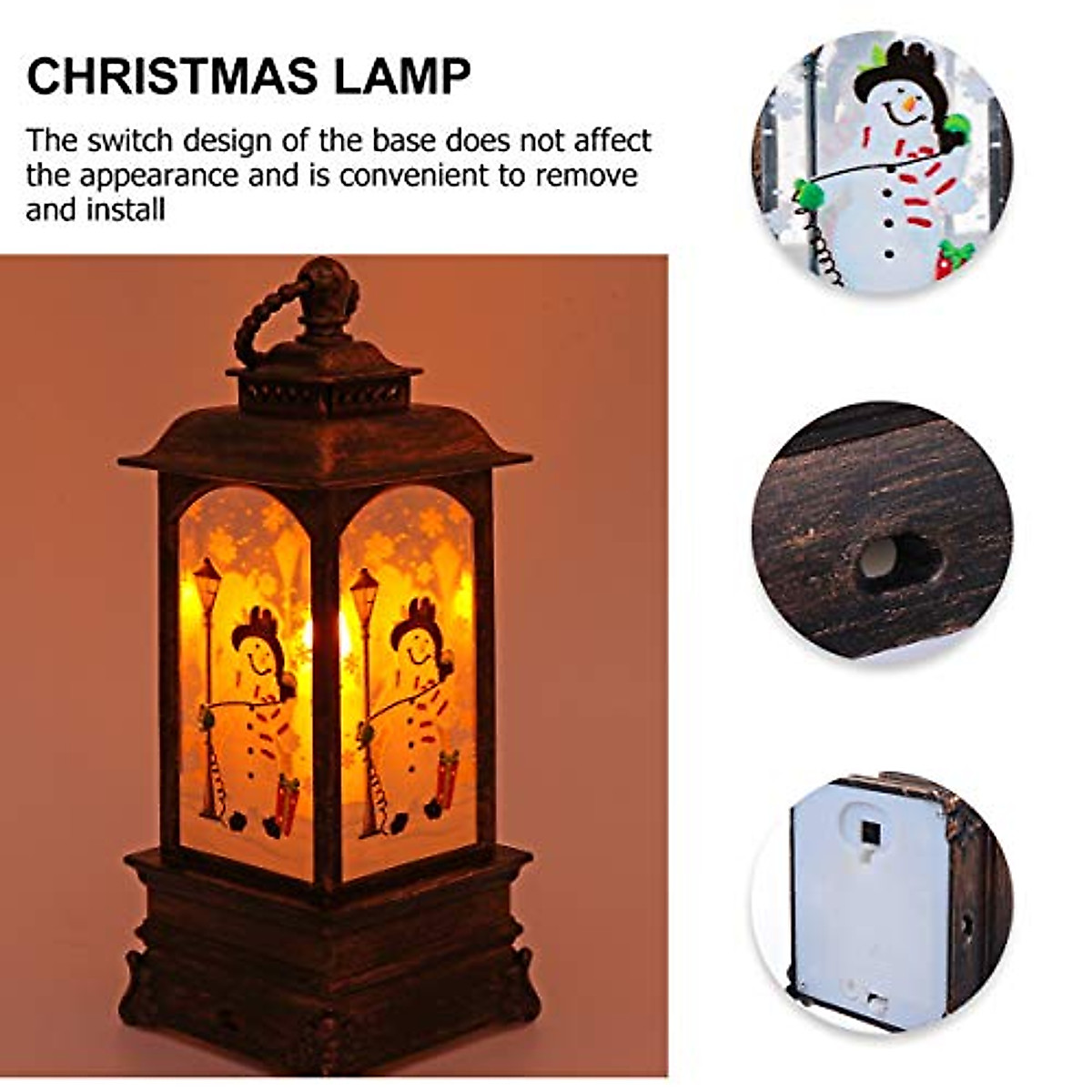 Veemoon Christmas Lanterns Light Lighted Christmas, Fall Snow Globe Lantern, Thanksgiving Candle Light Lamp Snow Globe for Fall Harvest Day Home Fall Decor Gift Xmas Wind Light