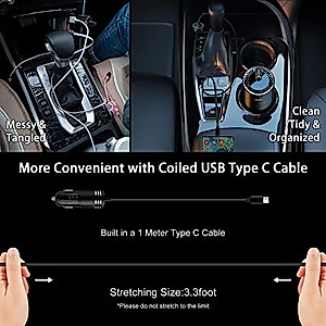 Super Fast USB C Car Charger 60W for Samsung Galaxy S23 Ultra S23+ S23 A14 5G A13 A53 S22 S21 A54 A34 S20 Z Fold4 Flip4 A03s F04,iPhone,Google Pixel 7,3ft Type C Cable,Android Phone Automobile Adapter