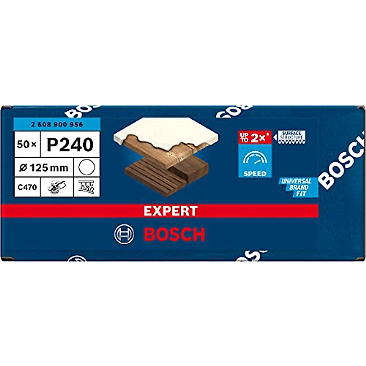 Bosch Professional 50x Expert C470 Sandpaper (Ø 125 mm, Grit 240, Accessories Angle Grinder)