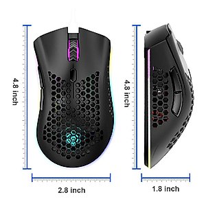 Lightweight Gaming Mouse,Rechargeable Wireless Gaming Mouse with USB Receiver RGB Backlight Computer Mouse for Laptop PC
