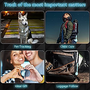 senxng Silicone Case Compatible with Airtag Case (2021), Anti-Scratch GPS Cover with Rope, Protective Dog Collar Holder Skin for Apple AirTag (Night Glow Blue)