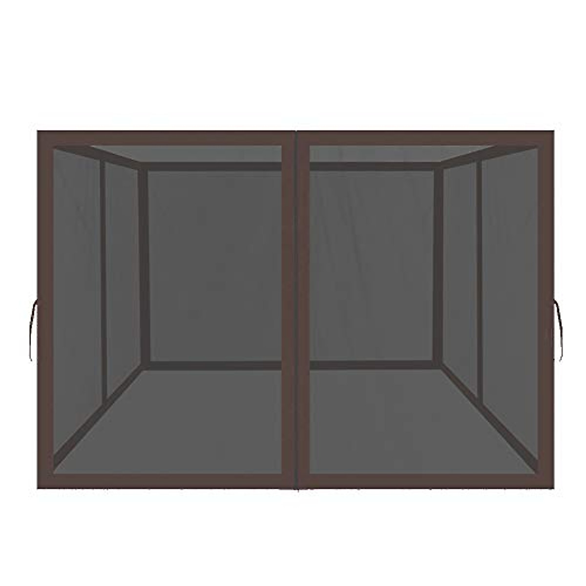 EasyLee Gazebo Universal Replacement Mosquito Netting 10x12, 4-Panel Screen Walls for Outdoor Patio with Zipper, Mosquito Net for Tent Only (Brown)