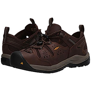 KEEN Utility Men's Atlanta Cool 2 Low Soft Toe ESD Non Slip Work Shoe, Cascade Brown/Forest Night, 12 Medium US
