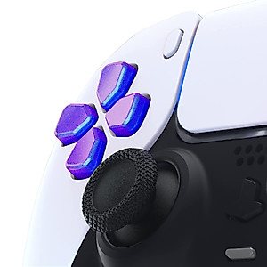 eXtremeRate Ergonomic Split Dpad Buttons (SDP Buttons) for PS5 Controller, Chameleon Purple Blue Independent Dpad Direction Buttons for PS5 Edge, for PS4 All Model Controller - Controller NOT Included