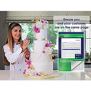 Large Sales Order Books, 6 Pack, 2-Part Carbonless (White/Canary Yellow), 5-7/16 x 8-7/16 inches, by Better Office Products, 50 Sets per Book, 300 Total Sets, 6 Books