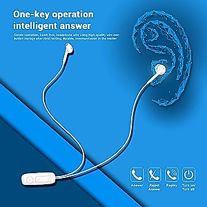 Amaitree Lavalier Microphone, Commercial Wireless Lavalier Headphones, Magnetic Lavalier Design Bluetooth 5.3 with Microphones Earphone, Wireless in-Ear Earbuds for Teams and Zoom - White
