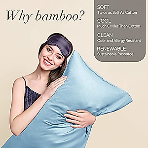 BEDELITE Pillow Cases Standard Size Set of 2, Rayon Derived from Bamboo, Cooling Pillow Cases for Hot Sleepers & Night Sweats, Breathable and Silky Soft Envelope Pillowcases(Blue, 20"x26")