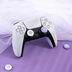 GeekShare 4PCS Silicone Snow Joy Con Thumb Grip Set Joystick Caps Cover Thumb Stick Grips (PS4/PS5/NS Pro)