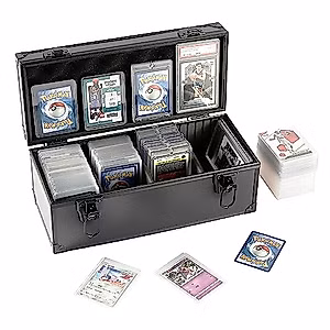 Azamou Toploaders Storage Box fits 3" x 4" 35pt Rigid Card,Trading Cards, Sports Cards，Graded Card ， with3 Sponge partition (Holds 300 Toploaders) Also compatible PSA BGS Rating card