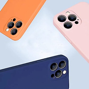 HOQIQEWR Compatible with iPhone 14 Pro Case Full Body Shockproof Liquid Silicone Microfiber Lining 6.1 inch Case (Pink)