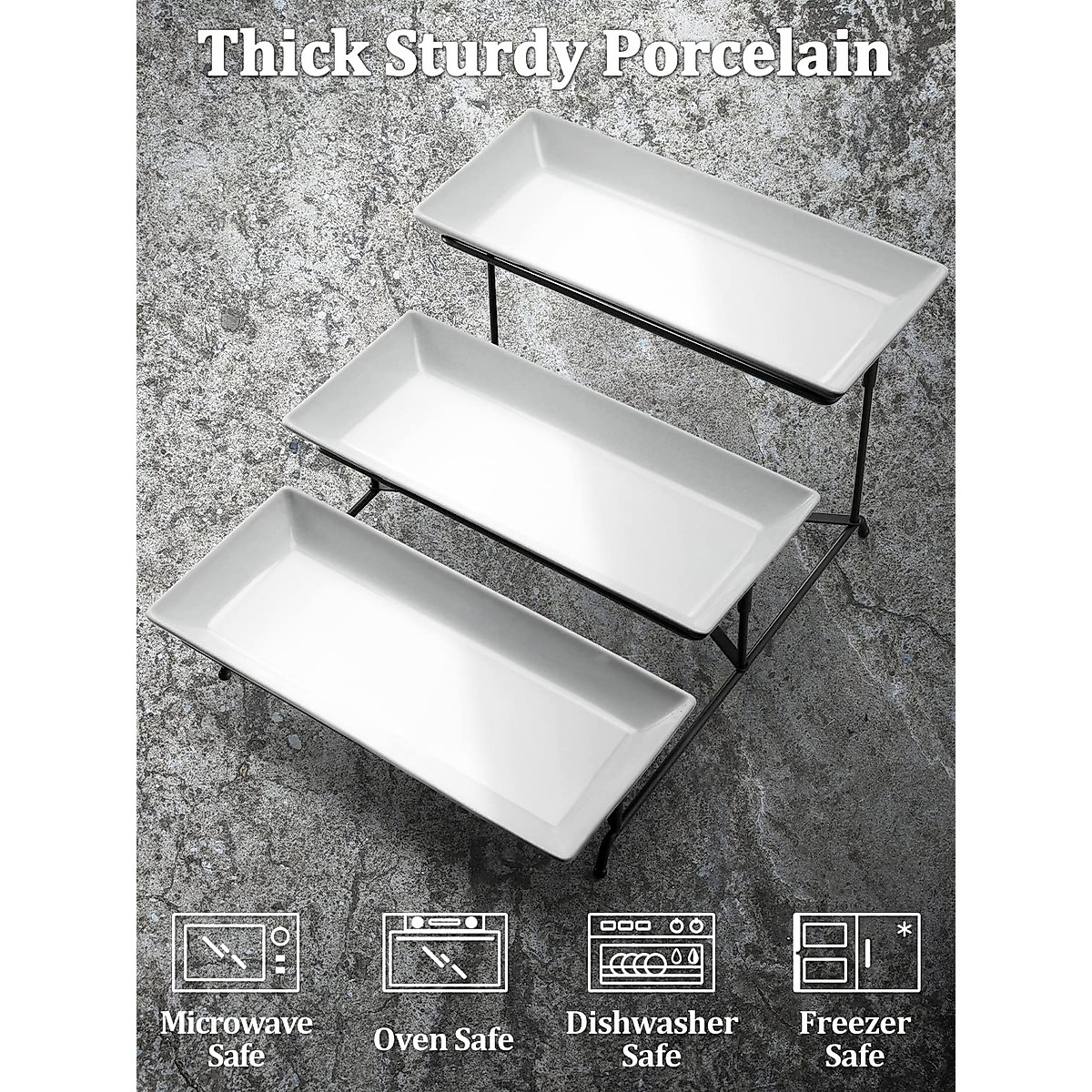 Yedio 22 oz Pasta Bowls 3 Tier Serving Tray