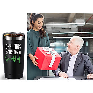 momocici Accountant Gifts.OHH.This Calls for a Spreadsheet 20 OZ Tumbler.Funny Spreadsheet Travel Mug Gift for Accounting Boss Coworker CPA Nerd Men Women(Black)
