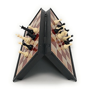 THY COLLECTIBLES Magnetic Portable Holding Travel Chess Set Classic Black & White 7 x 7 Inch