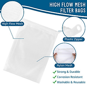 MyfatBOSS Aquarium Filter Media Bags - Extra Fine - 10 PCS Fine Mesh Reusable Nylon Net Filter Bags with Plastic Zipper for Extra Fine Resins Filter, 7.9 x 5.5 Inch