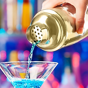 Large 24 oz Stainless Steel Cocktail Shaker Set - Mixed Drink Shaker - Martini Shaker Set with Built in Strainer, Double Sided Jigger & Combo Muddler Mixing Spoon - Pro Margarita Shaker - by Zulay