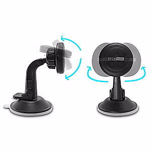 TechMatte Car Phone Mount Magnetic-Dashboard Mounted Car Phone Holder-Universal Smartphone Compatibility with Strong Magnetic Technology (Black)