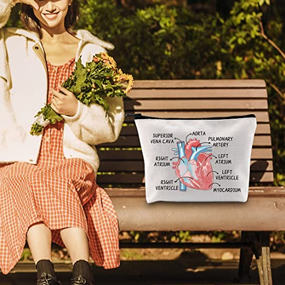 PWHAOO Anatomy Human Heart Cardiologists Doctor Anatomical Medical Cosmetic Bag Nursing Student Gift (AORTA PULMONARY ARTERY B)