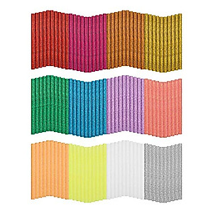 120PCS Glitter Mini Hot Glue Sticks - 0.28x3.9" Gartful Colored Melt Hot Glue Sticks, Multipurpose for Art & Craft Project, Home Decoration, General Repair, Bonding, Sealing, 12 Colors