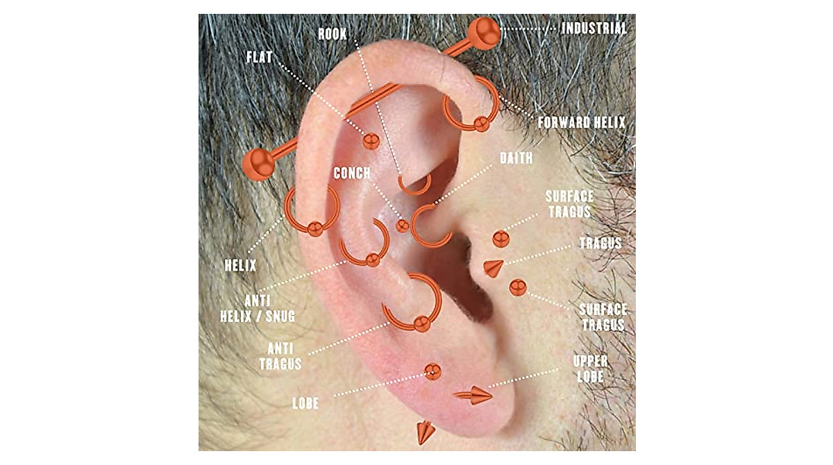 LOYAL BOOK 104pcs Piercing Kit - All Body Piercings