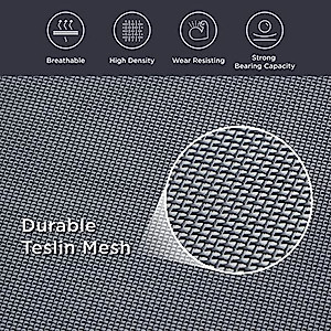 Bedsure Large Elevated Cooling Outdoor Dog Bed - Raised Dog Cots Beds for Large Dogs, Portable Indoor & Outdoor Pet Hammock Bed with Skid-Resistant Feet, Frame with Breathable Mesh, Grey, 49 inches