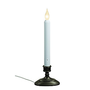 Xodus Innovations FPC1370A 11 Inch Electric Plug-in Flameless Window Candle with Tilt to Change Flame Color and Dusk to Dawn Light Sensor Timer, Antique Bronze/Black