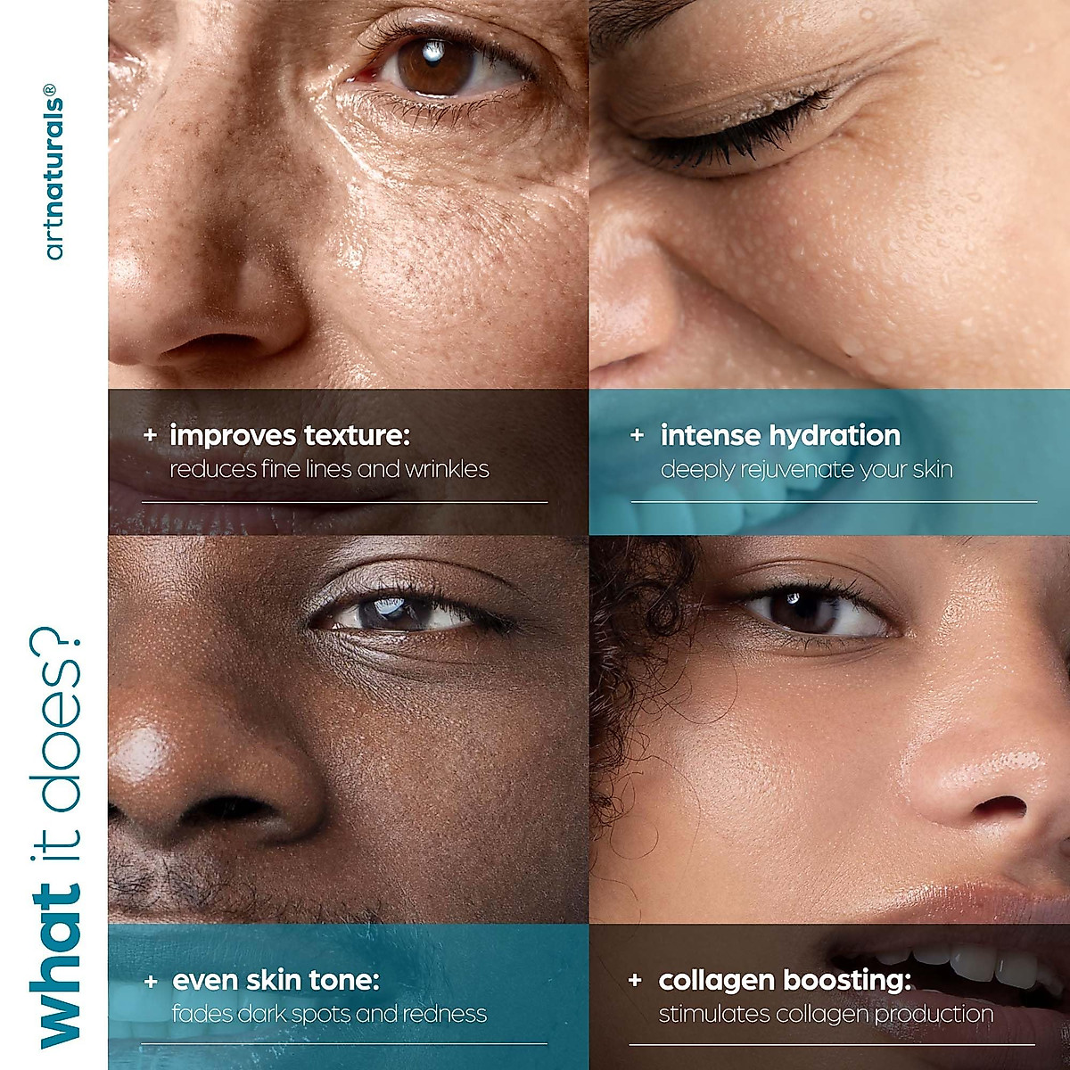 ArtNaturals Hyaluronic Acid Serum (4 Fl Oz / 118ml) - Anti- Aging Facial Serum, Natural Moisturizer w/Vitamin C Serum & Vitamin E - for Skin Care - Reduce Wrinkles & Dark Spots for Brightening Face