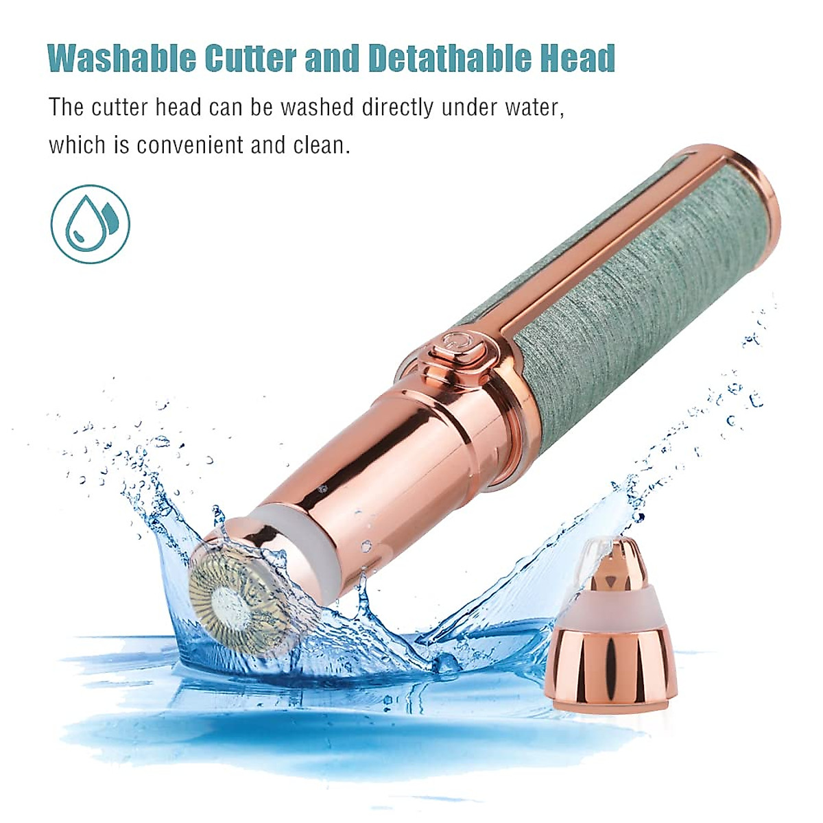 Facial Hair Removal for Women, Number-one 2 in 1 Eyebrow Epilator Electric Painless Facial Hair Remover, Rechargeable Waterproof Shaver with Built-in LED Light for Peach Fuzz Eyebrow Lip Hair