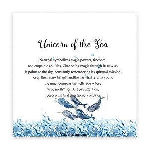 ARHTF Narwhal Bracelet Narwhal Unicorn of The Sea Aquamarine Beads Narwhal Jewelry for Women Daughter Girlfriend Narwhal Lovers Gift (purple narwhal)