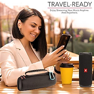 HOMEQUIP case for JBL Flip 5 with Speaker Flip 5 | Waterproof Portable Wireless Bluetooth Speaker Bundle Hard Shell Case - Rechargeable Battery, 2.5 Hours Charging, 12 Hours Playtime.