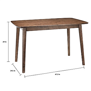 CangLong Mid-Century Home Kitchen Table Desk with Solid Legs for Dining Room, set of 1, Espresso