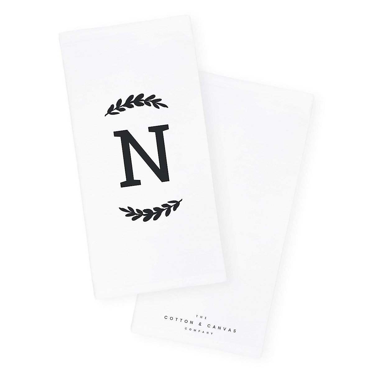 The Cotton & Canvas Co. Personalized Single Monogram Initial N Soft Absorbent Kitchen Tea Towel, Flour Sack Towel, Dish Cloth