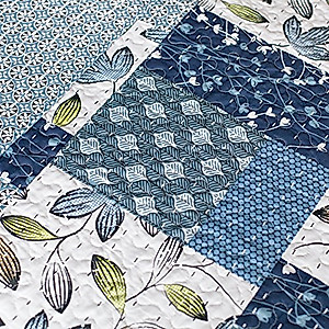 SLPR Pacific Coast Quilted Throw Blanket - 50" x 60" | Blue and White Lap Quilt for Couch and Bed