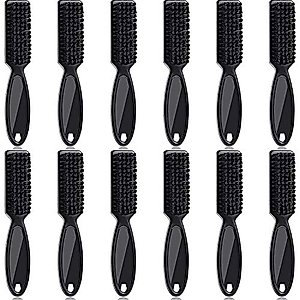 12 Pieces Blade Clipper Cleaning Brush Scrub Brush Barber Blade Cleaning Clipper Nylon Brush Tool (Black)