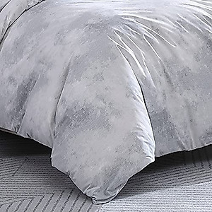 City Scene - King Duvet Cover Set, Cotton Bedding with Matching Shams, Modern Home Decor (Koto Clouds Grey, King)