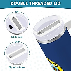 ODAWA 40oz Idaho State Flag Insulated Tumbler with Handle and Straw Lid, Steel Insulated Tumbler Insulated Travel Tumbler