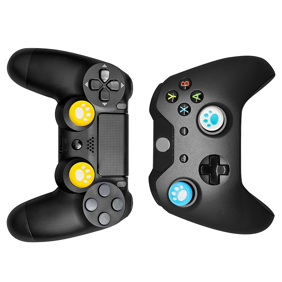 Sumind 20 Pieces Cute Cat Claw Design Thumb Grip Caps Replacement Paw Thumb Grips Analog Stick Cover Joystick Cap Soft Silicone Cover Compatible with PS5 PS4 PS3 PS2 Xbox 360 Xbox One Controllers