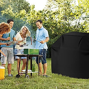 Grill Cover BBQ Grill Cover 600D Heavy Duty Waterproof Gas Grill Cover, UV & Dust & Rip-Proof, Barbecue Grill Covers for Weber, Brinkmann, Char Broil Grills and More, (59" L x 24" W x 46" H, Black)